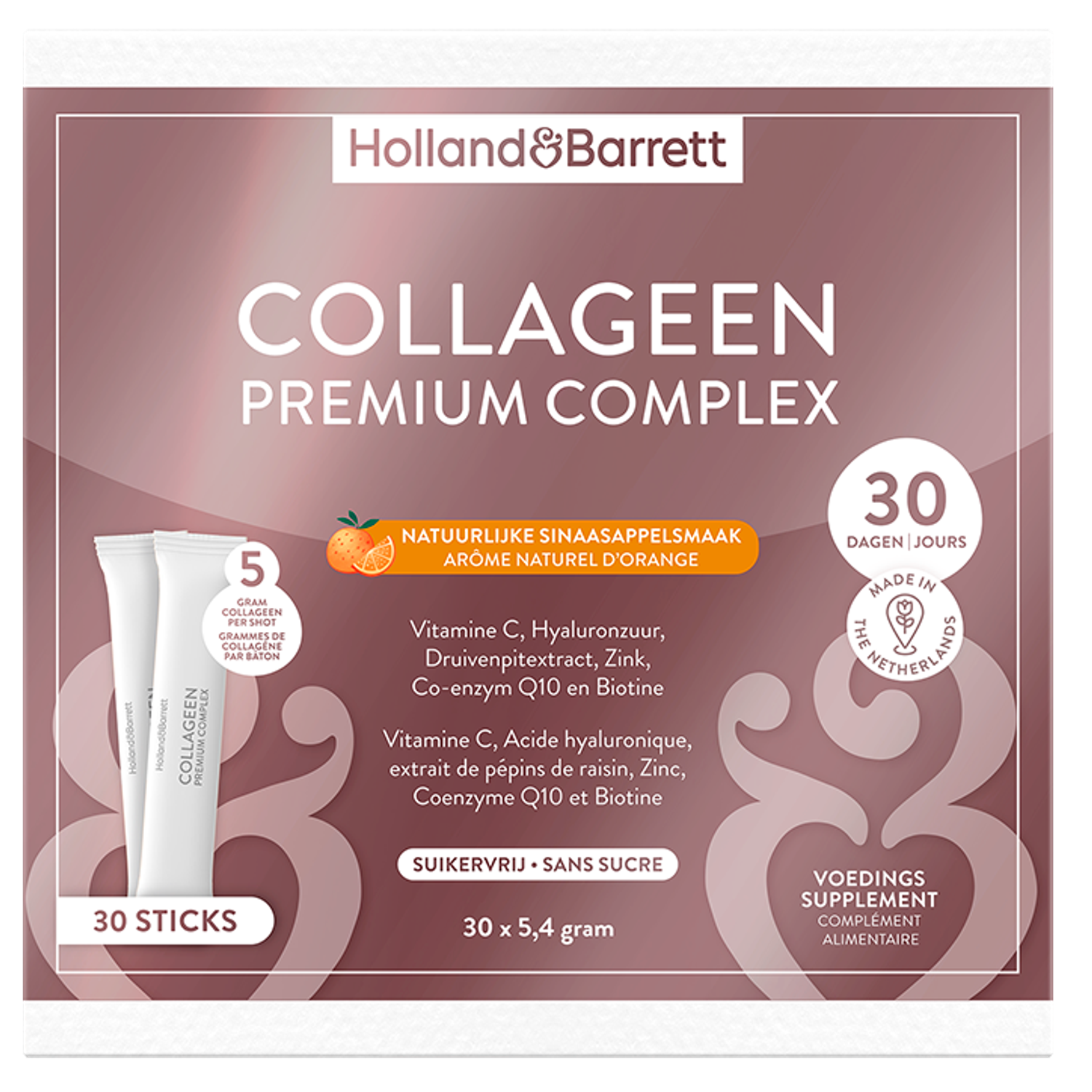 Collageen Premium Complex Orange 30 sachets kopen bij Holland & Barrett