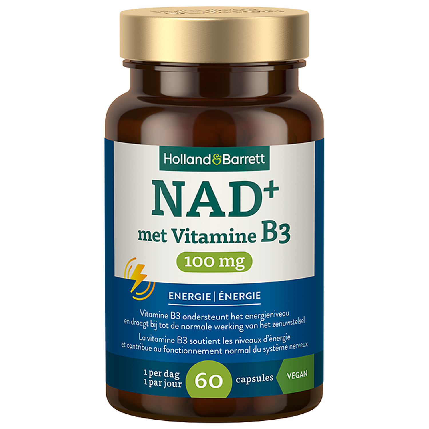 Holland & Barrett NAD+ 100mg + Vitamine B3 - 60 capsules