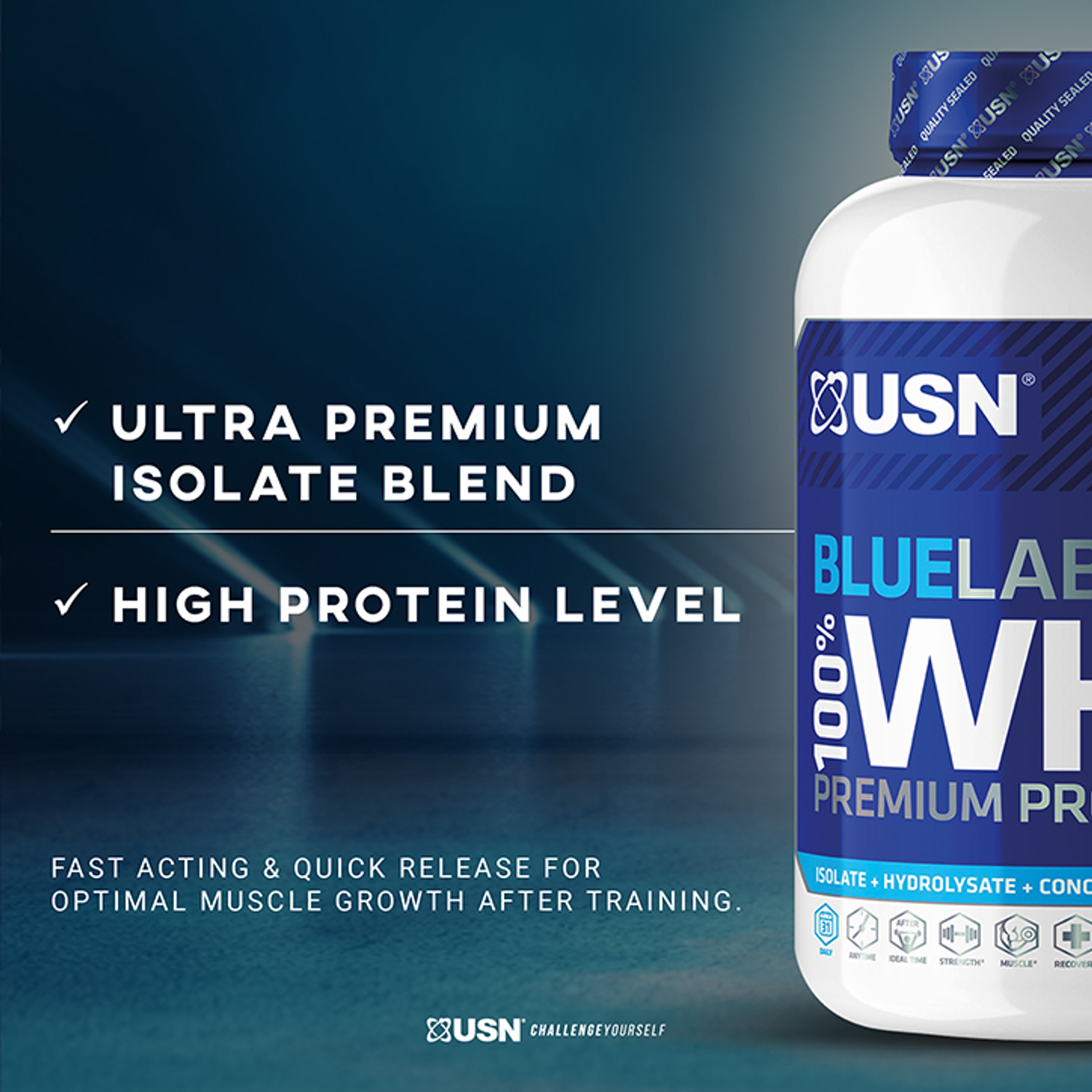 USN Blue Lab Whey Premium Protein Powder Chocolate Caramel 908g ...