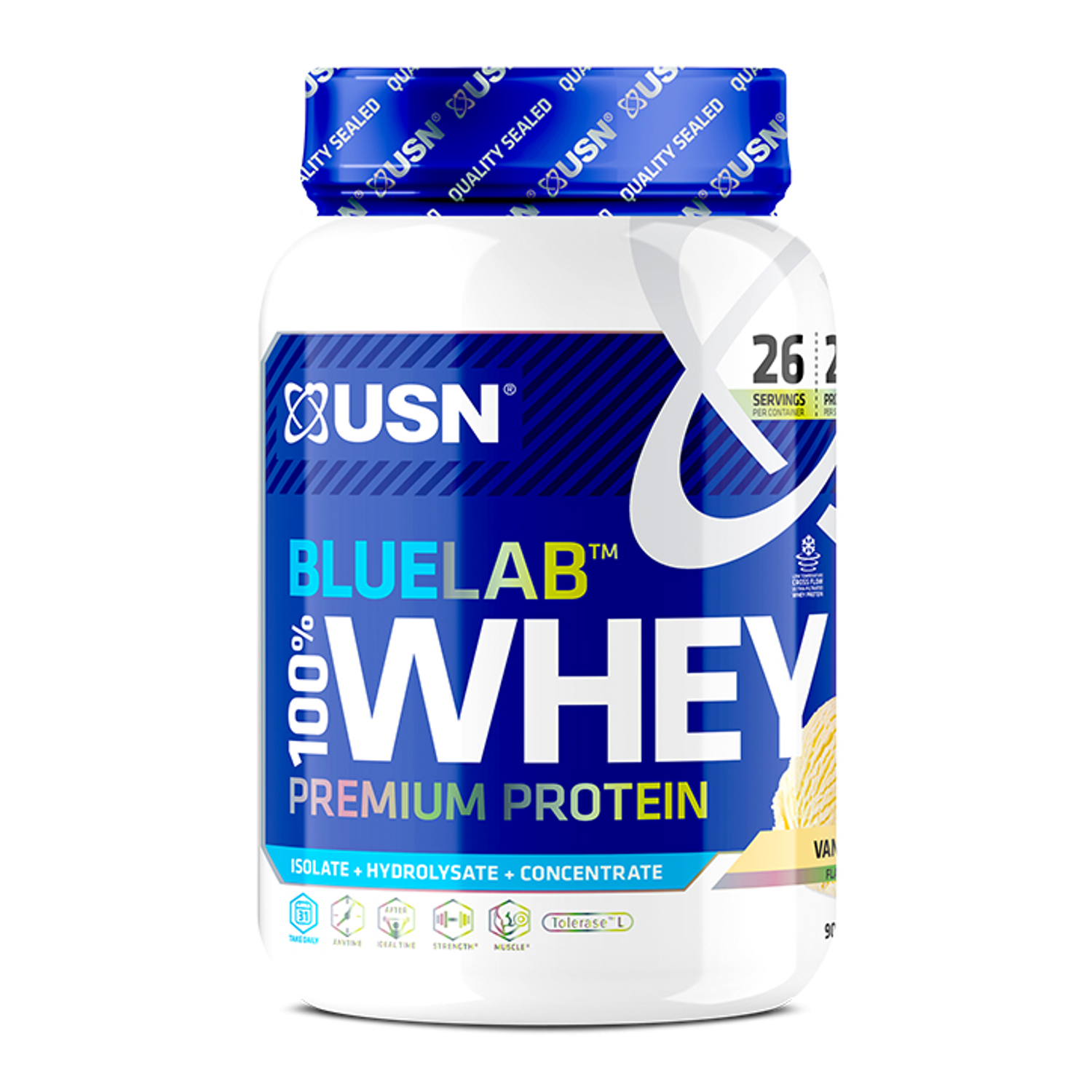 USN Blue Lab Whey Premium Protein Powder Vanilla 908g | Holland & Barrett