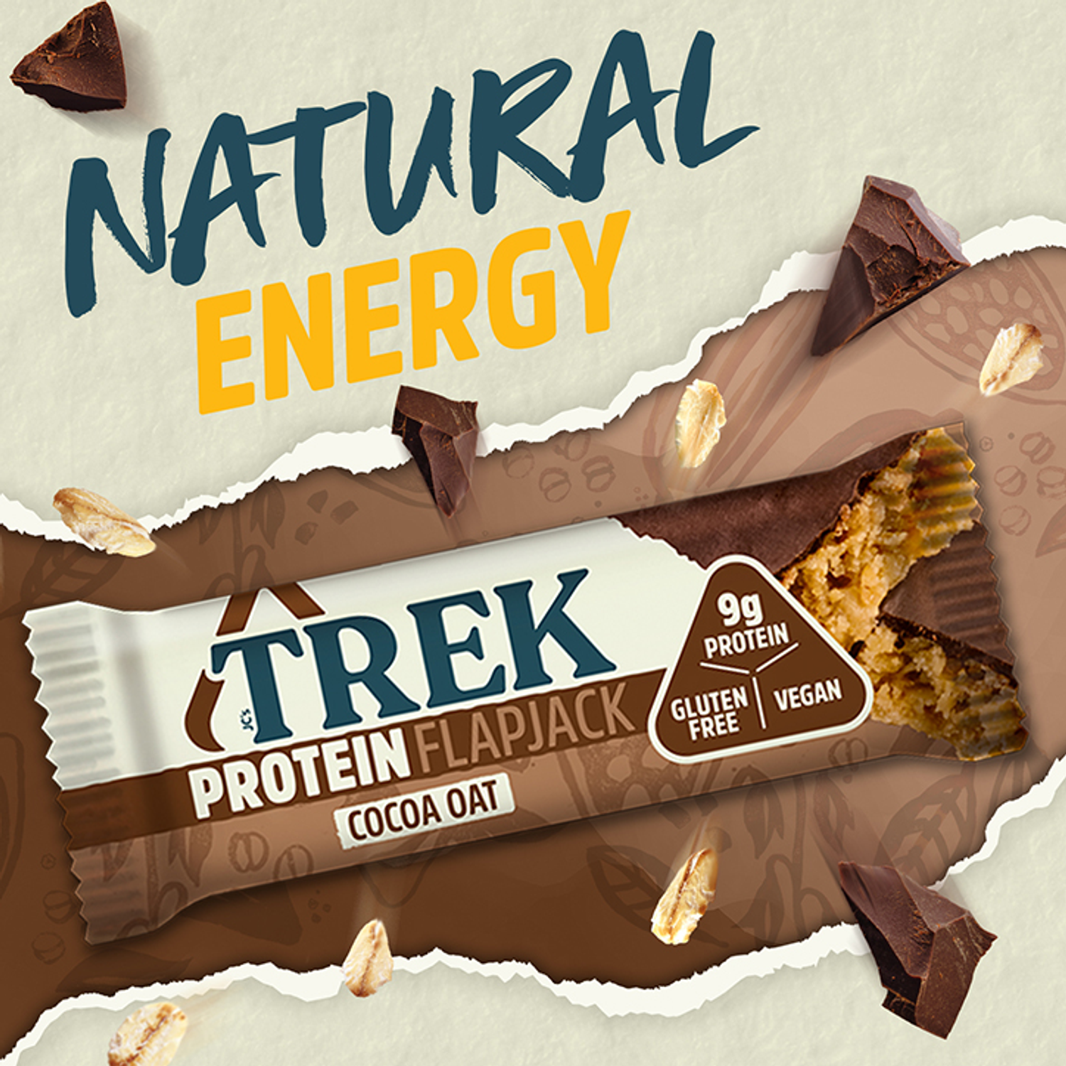 Trek Cocoa Oat Flapjack 50g | Snacks | Holland & Barrett