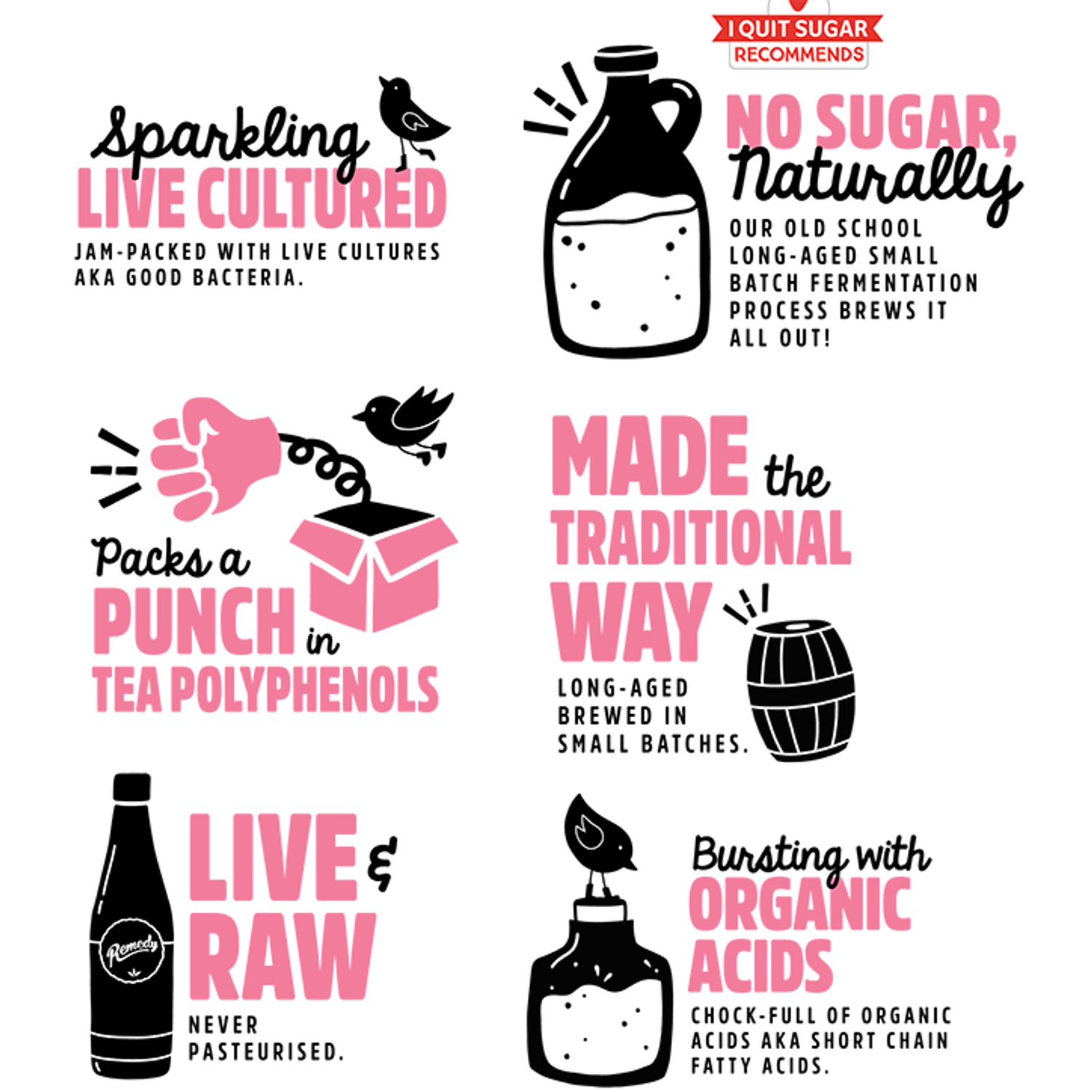 Remedy Raspberry Lemonade Kombucha 250ml | Holland & Barrett