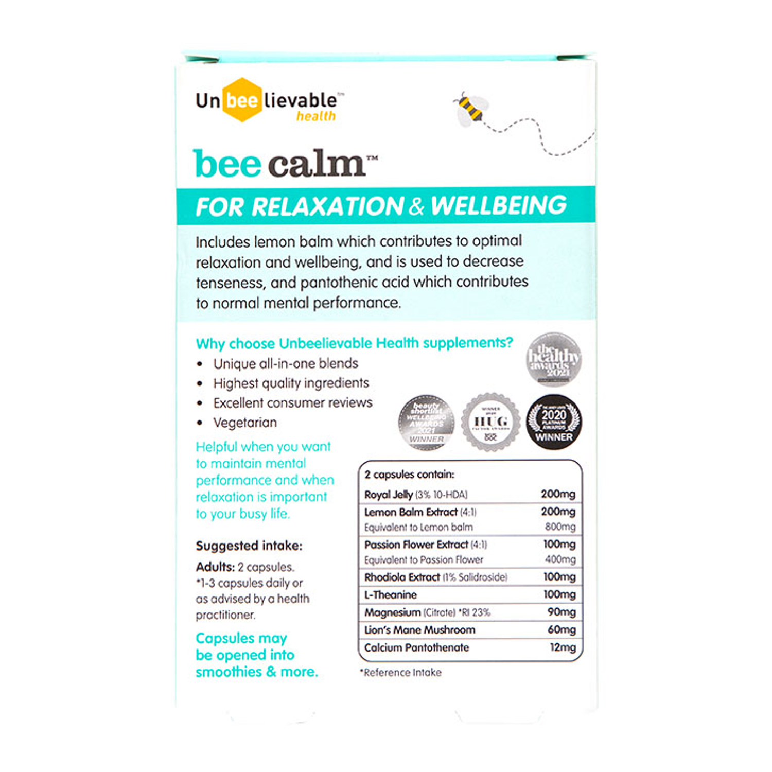 Unbeelievable Health Bee Calm Capsules