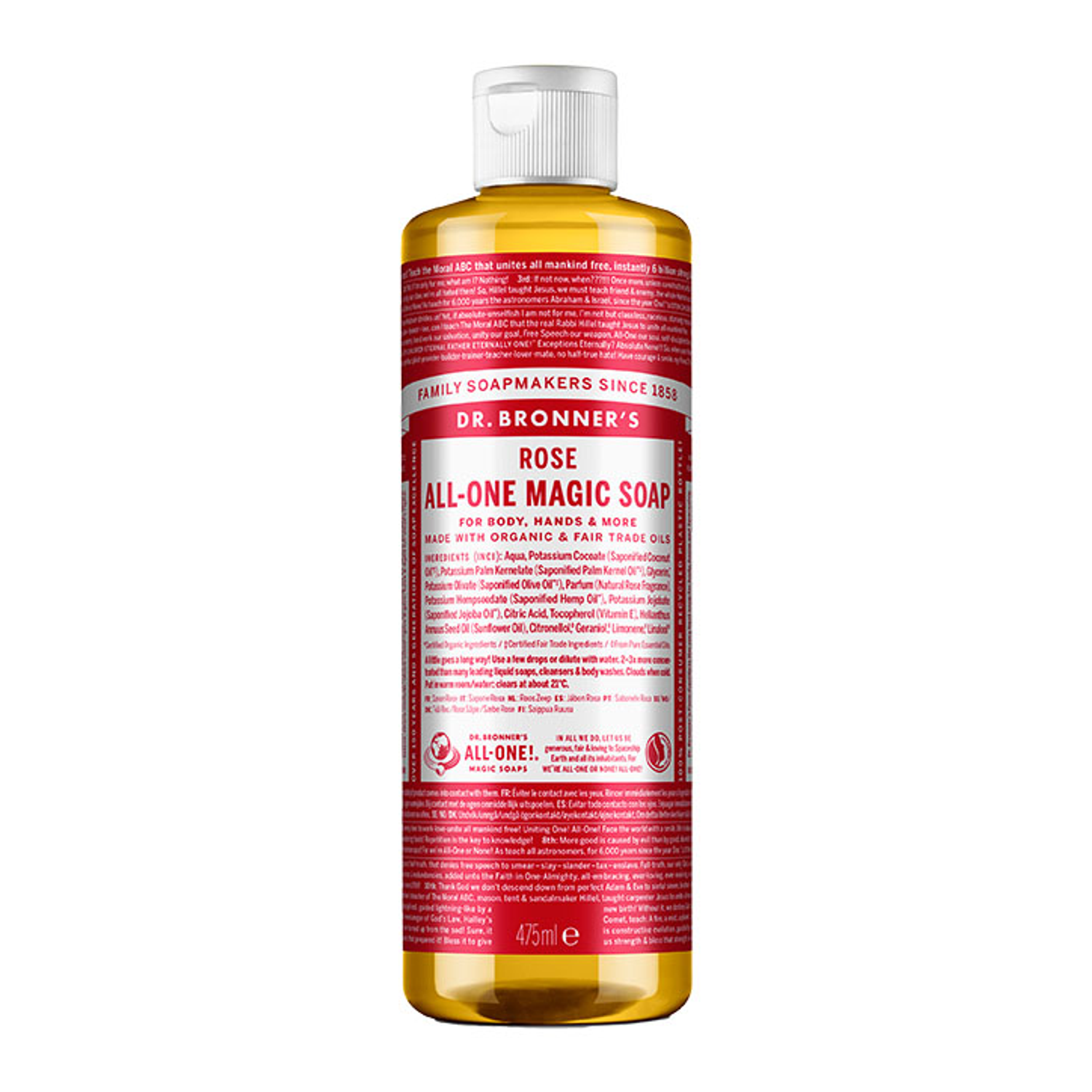 Dr Bronner Rose All-In-One Magic Soap 475ml | Holland & Barrett