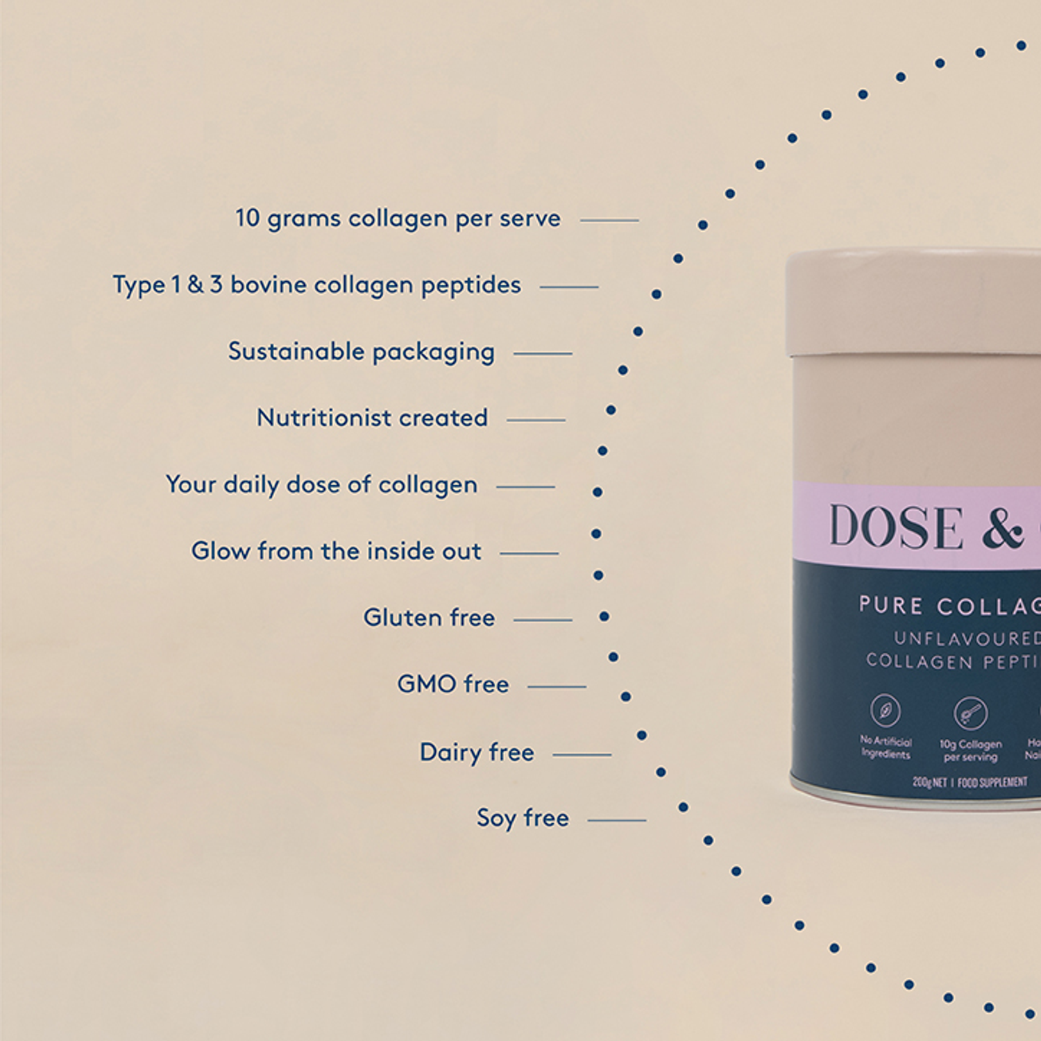 Dose & Co Collagen Peptides - Unflavoured 200g| Holland & Barrett