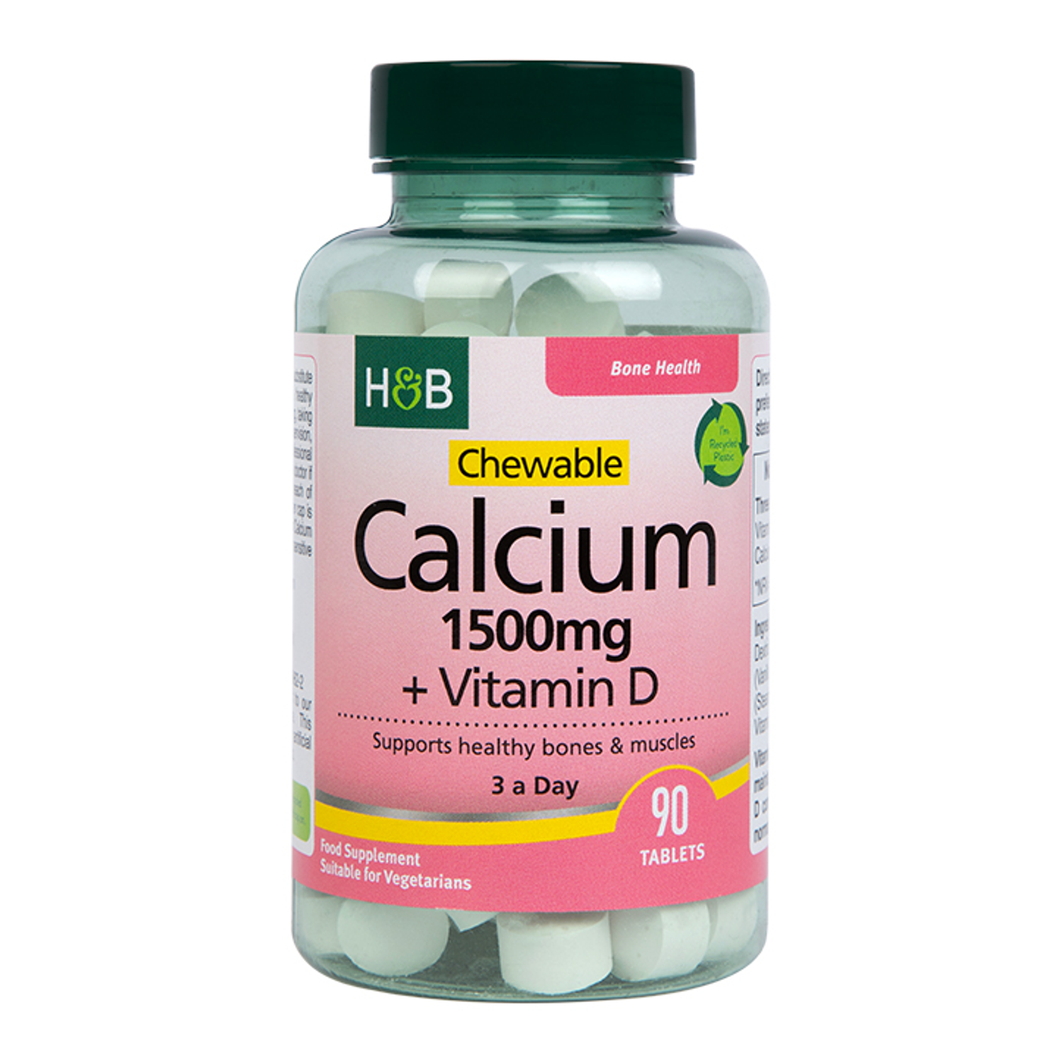 H&B Chewable Calcium + Vitamin D 90 Tablets |Holland & Barrett