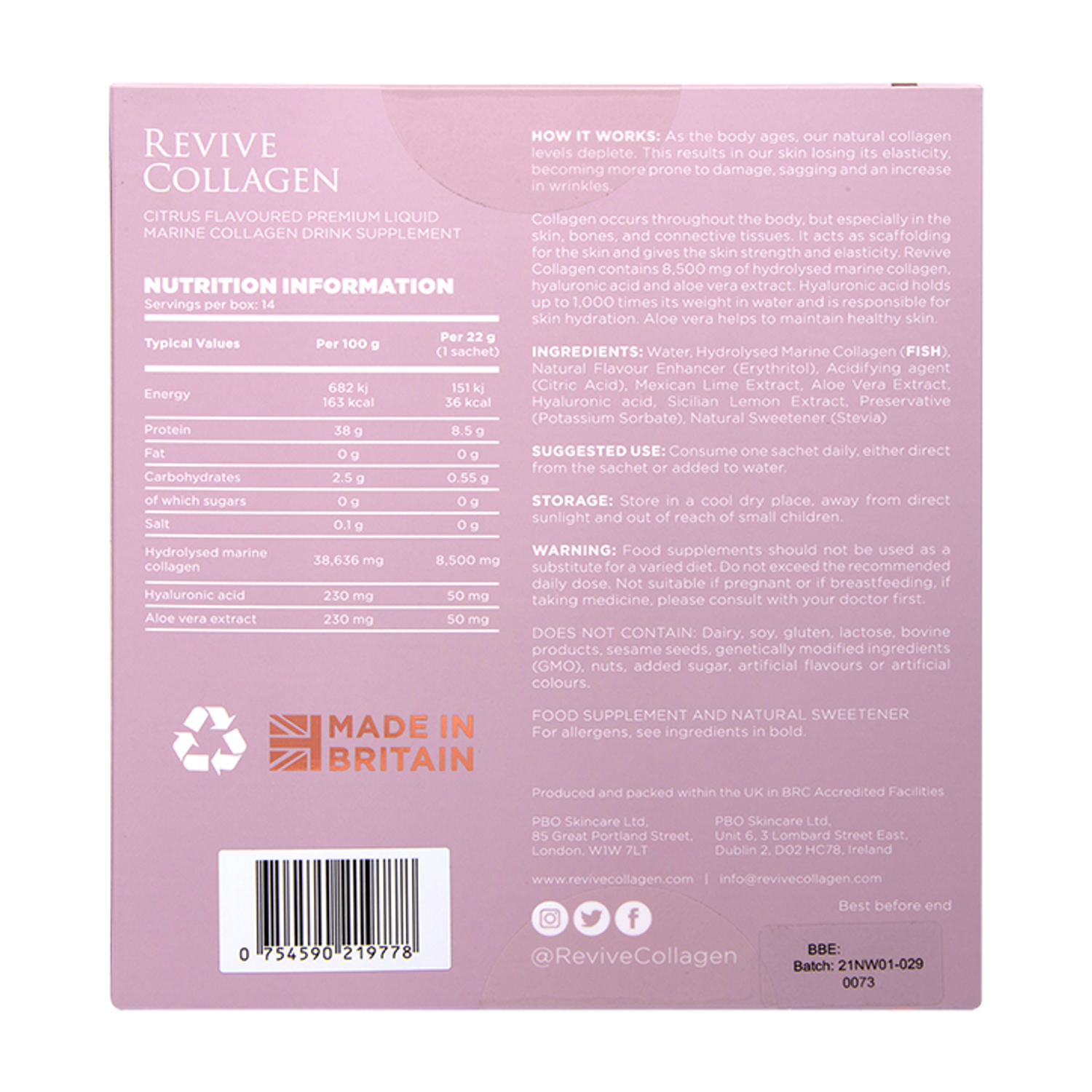 Revive Collage Premium Liquid Marine collagen drink supplement ...