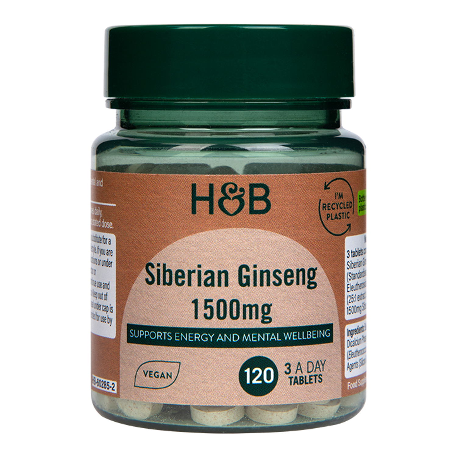 Siberian Ginseng Tablets 500mg | Vegan | Holland & Barrett