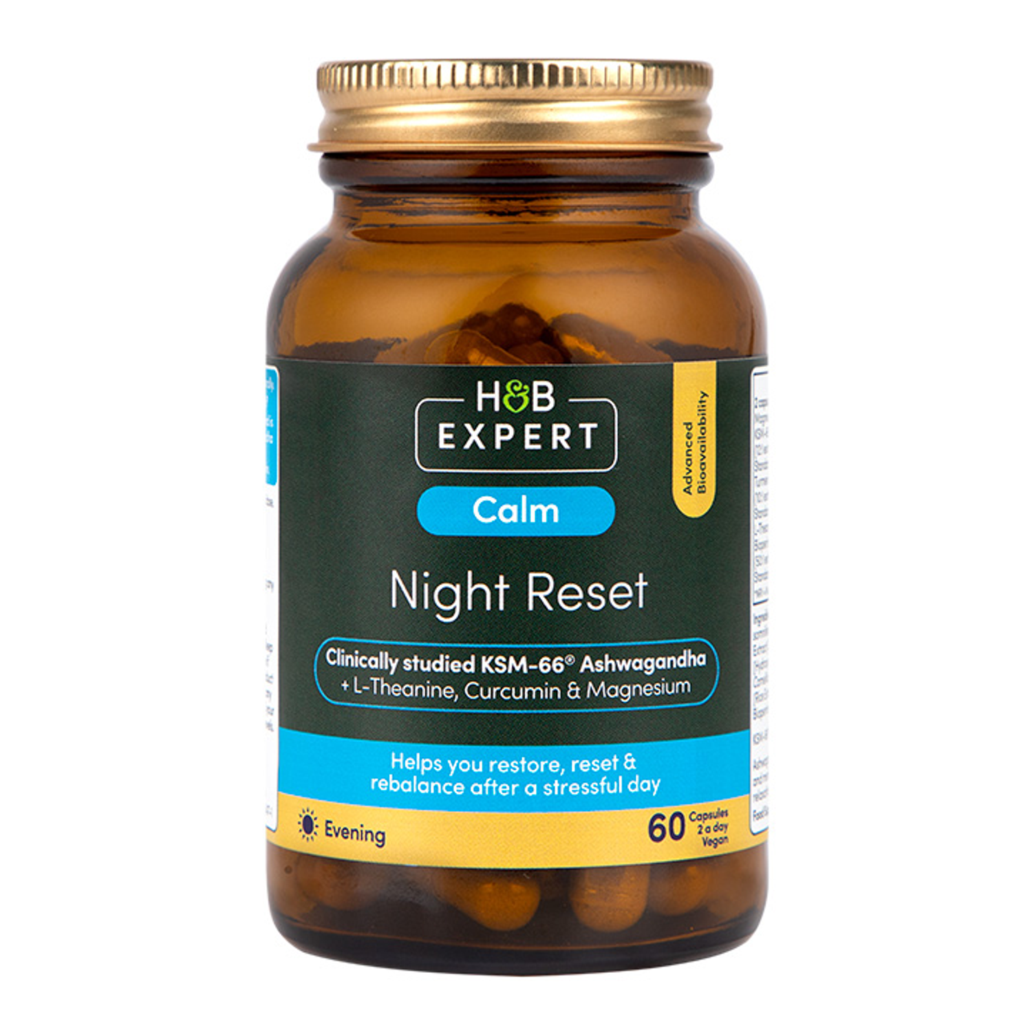 H&B Expert Calm Night Reset KSM Ashwagandha 60 Capsules | Holland & Barrett