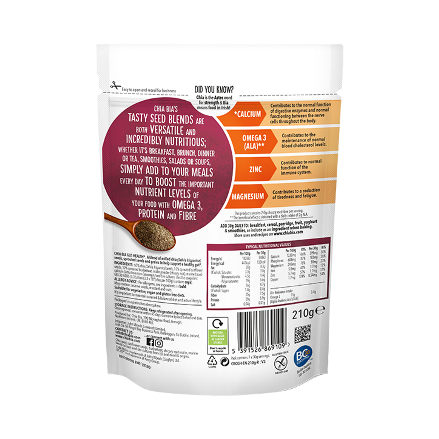 Chia Bia Gut Health - A blend of milled chia seeds with sprouted seeds ...