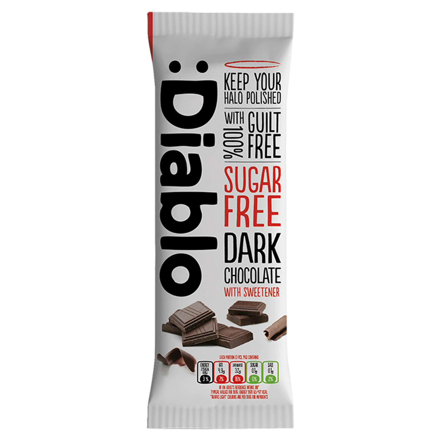 Diablo Sugar Free Dark Chocolate with Sweetener 85g| Holland & Barrett