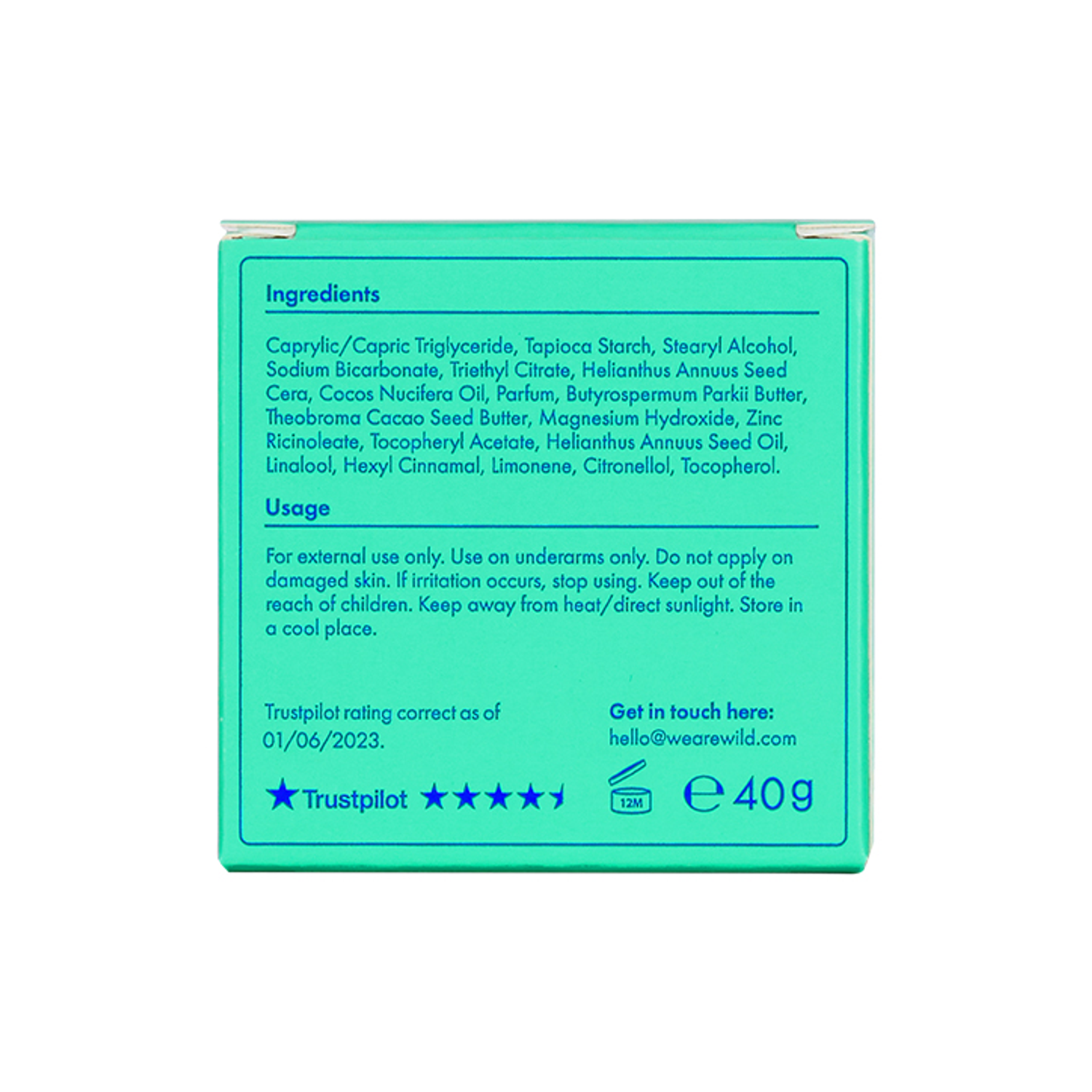 WILD Fresh Cotton & Sea Salt Natural Deodorant Refill 40g| Holland ...