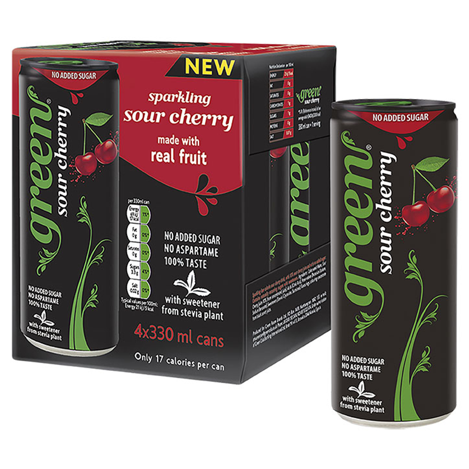 Green Sour Cherry 4 x 330ml| Holland & Barrett