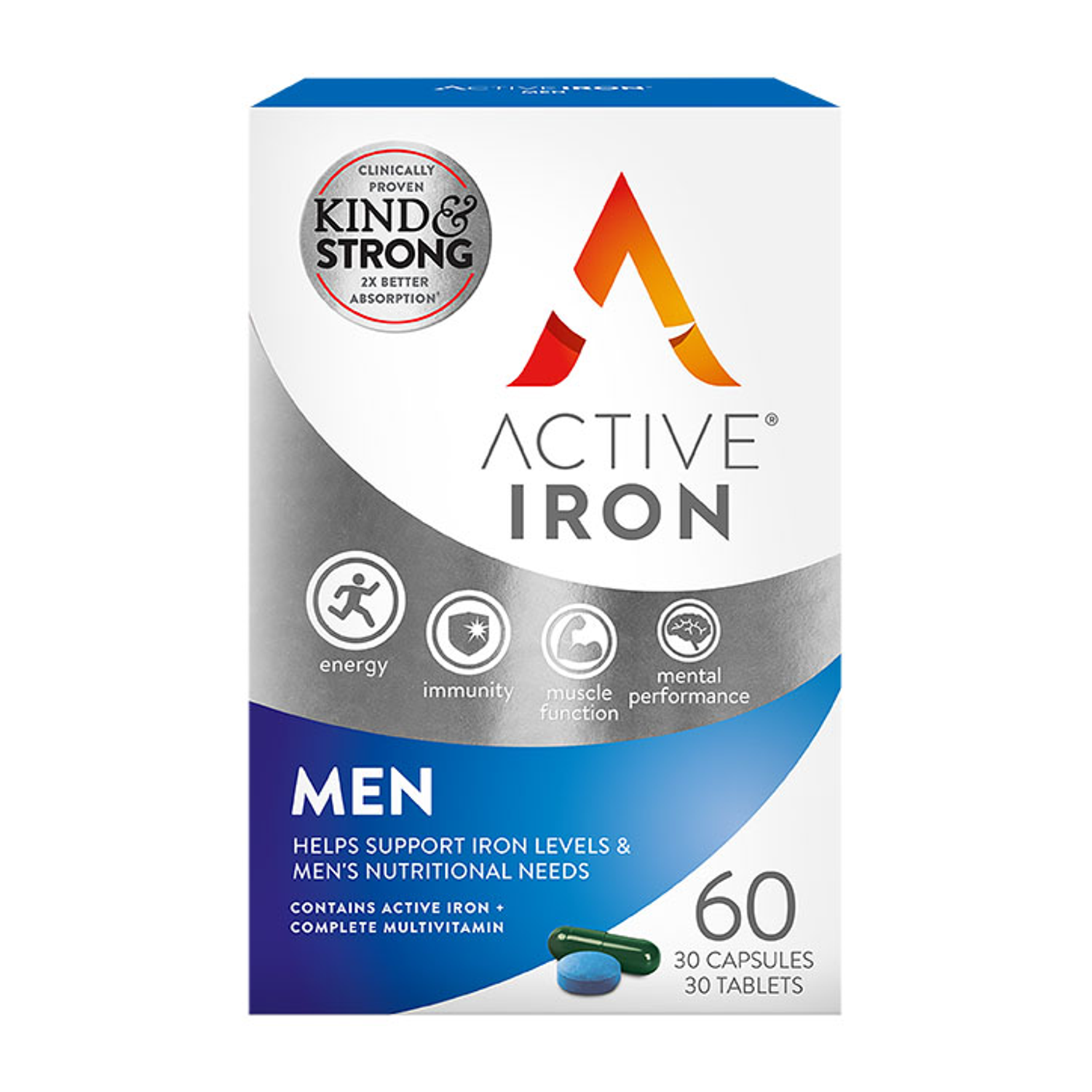Active Iron for Men 30 Capsules + 30 Tablets | Holland & Barrett