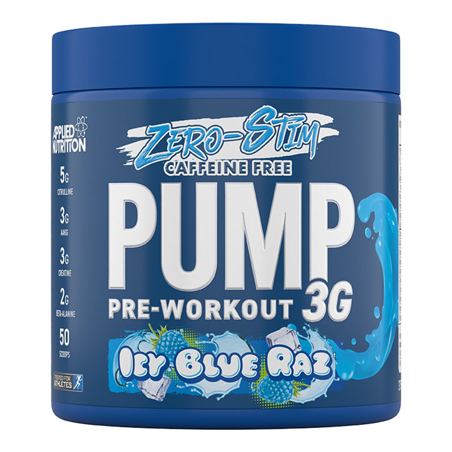 Applied Nutrition Caffeine Free Pump 3G Pre Workout Icy Blue Raz 375g