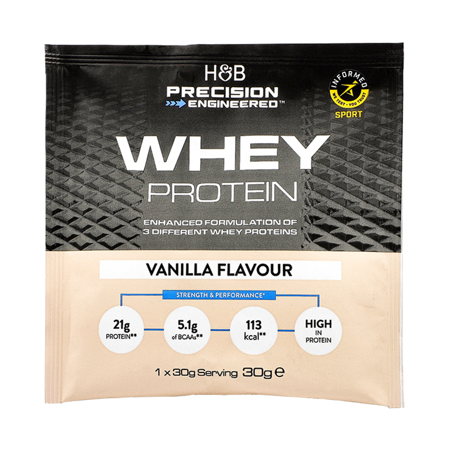 Whey Protein - Vanilla Sachet | Protein Powder | H&B
