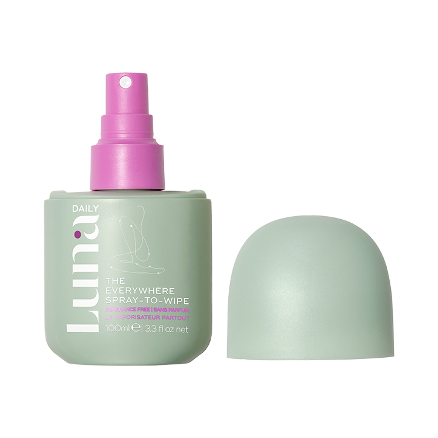 Luna Daily The Everywhere Spray-to-Wipe Fragrance Free 100ml |Holland & Barrett