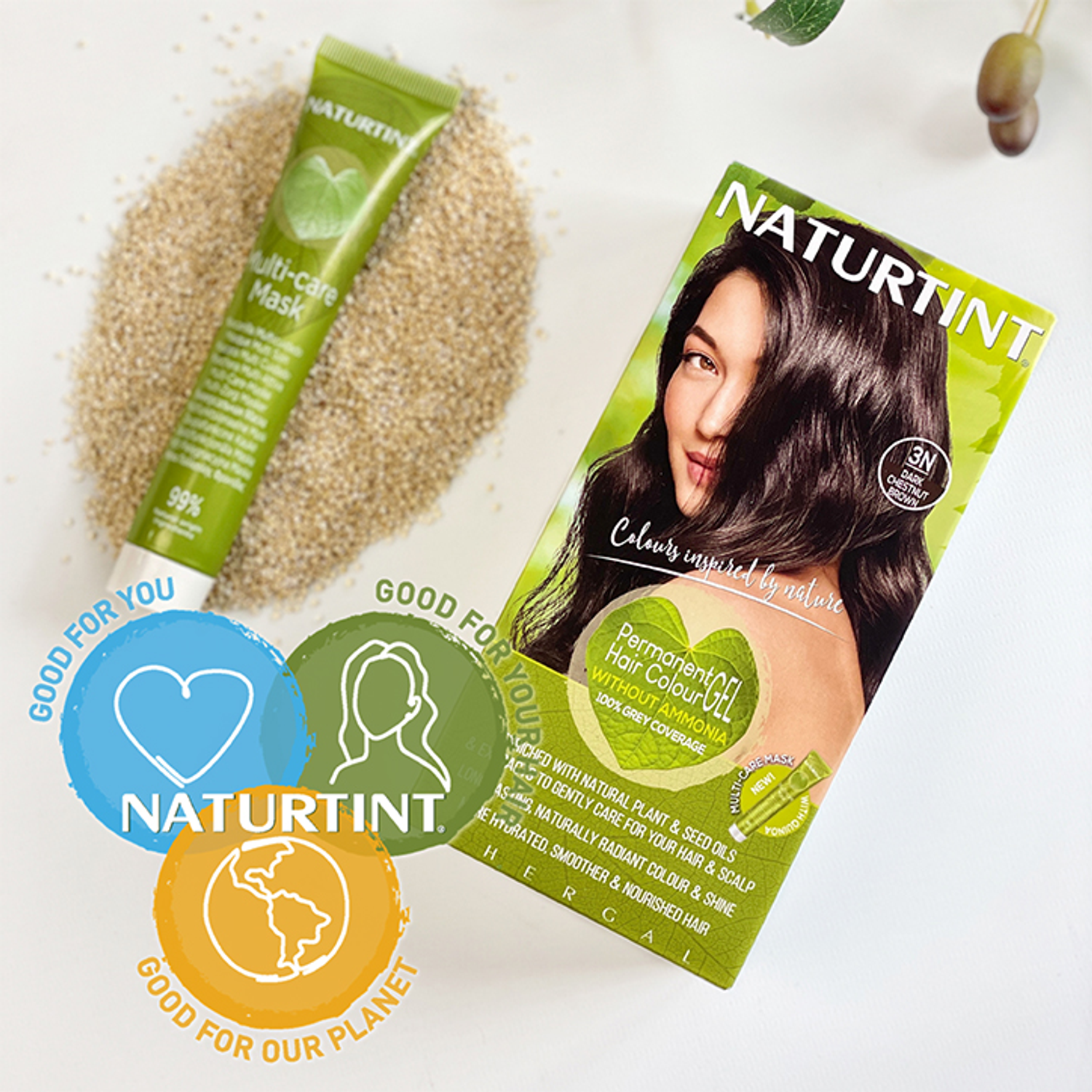 Naturtint Permanent Hair Colour 3N Dark Chestnut Brown | Holland & Barrett