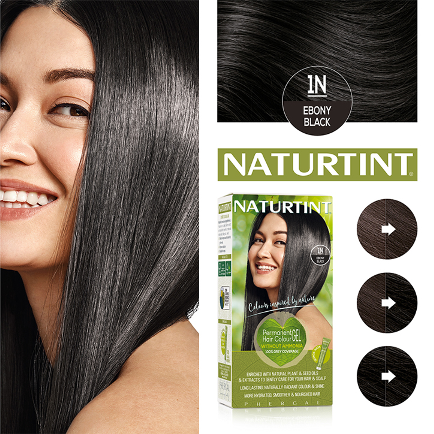 Naturtint Permanent Hair Colour 1N Ebony Black | Holland & Barrett