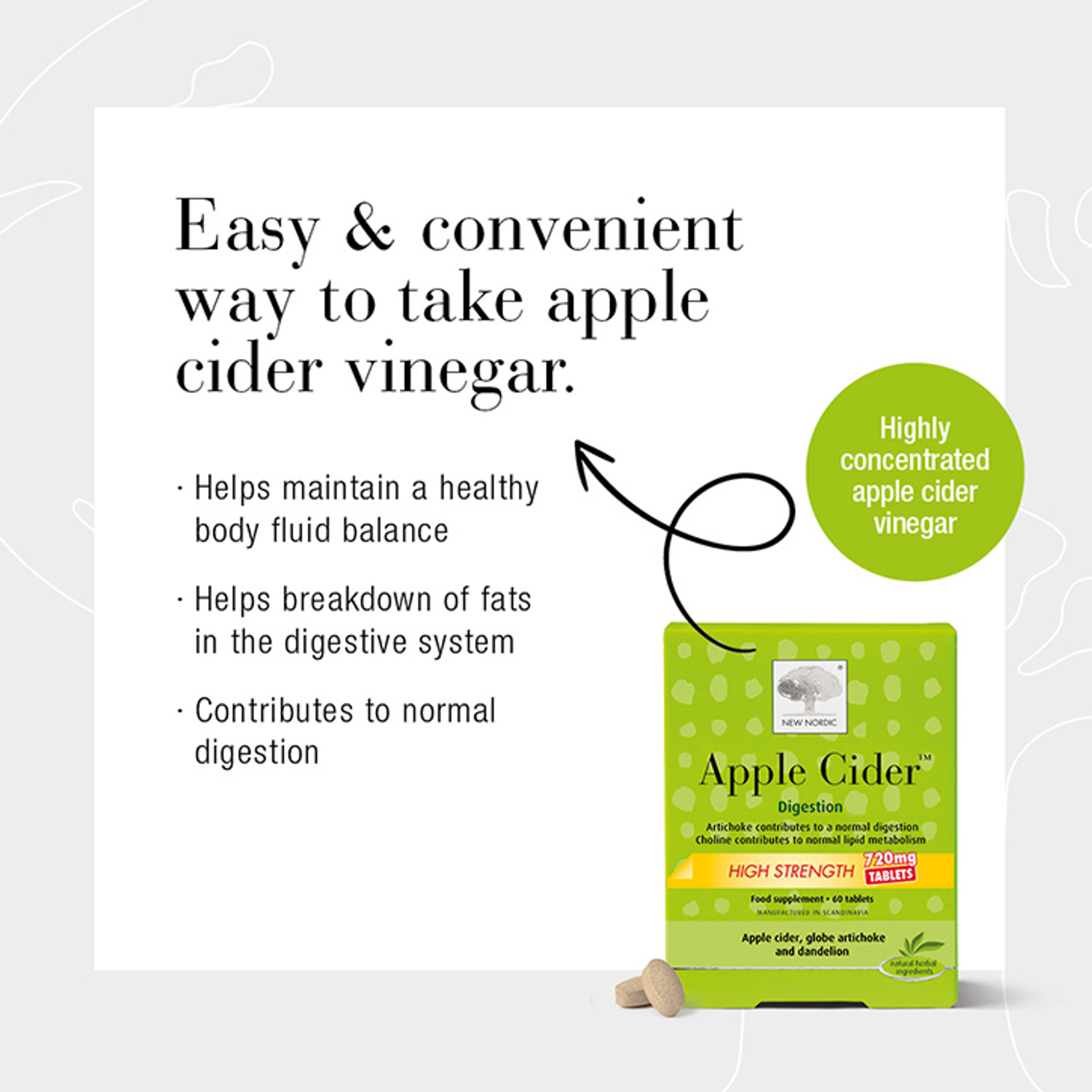 New Nordic High Strength Apple Cider Tablets | Holland & Barrett