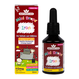 Natures Aid Mini Drops Children's Iron Supplement | Vegan | Holland ...