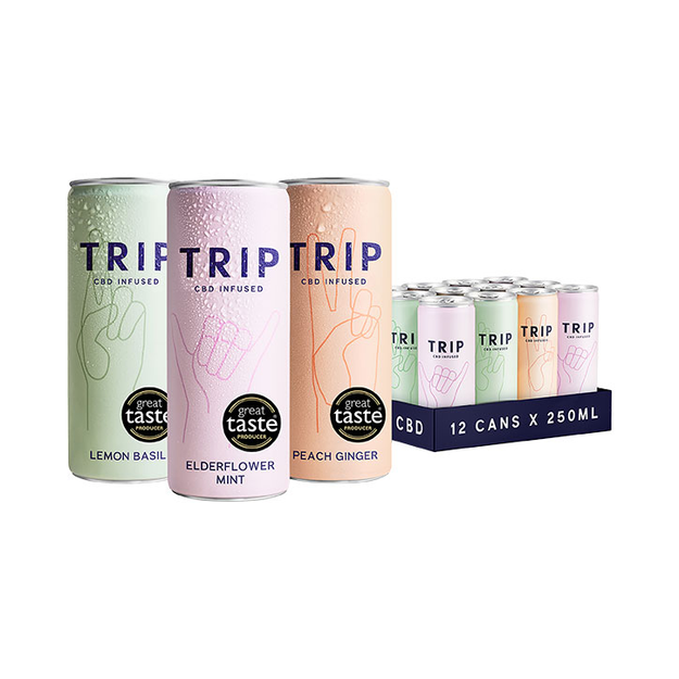TRIP Elderflower Mint sparkling drink infused with CBD and fruit juices ...