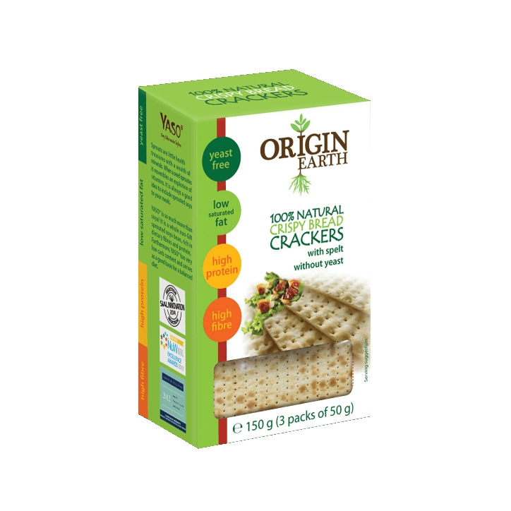 Origin Earth 100% Natural Crispy Bread Crackers with Spelt 150g