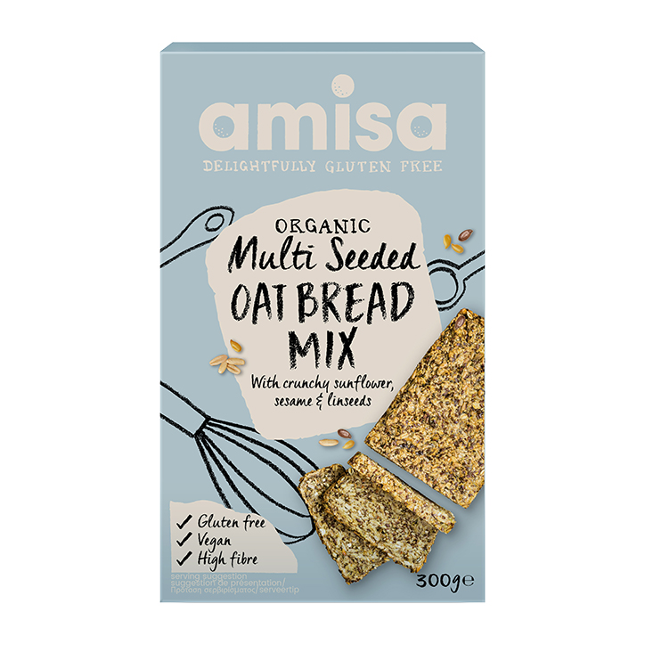 Amisa Organic Gluten Free Multi Seeded Oat Bread Mix 300g