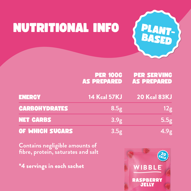 Wibble Raspberry Vegan Jelly Crystals 57g | H&B