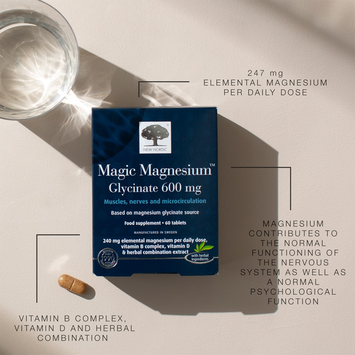 New Nordic Magic Magnesium Glycinate 600mg 60 Tablets | H&B