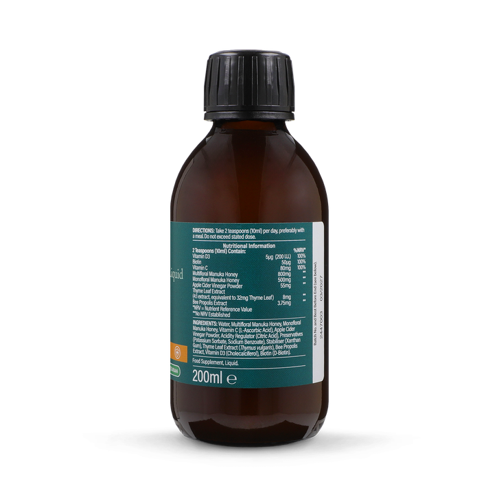 Holland & Barrett Manuka Honey Tonic + Propolis, Thyme, Apple Cider Vinegar & Vit C 200ml | H&B