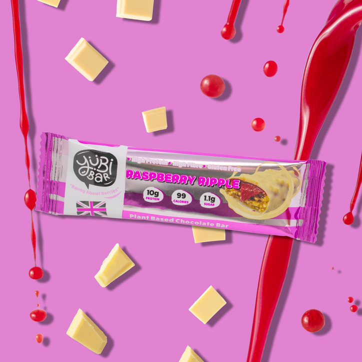 Raspberry Ripple Protein Bars x12 | YuBi Bar | H&B