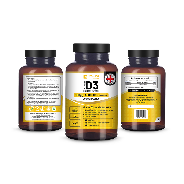 Prowise Healthcare Vitamin D3 4000 IU High Strength I 425 Vegetarian ...