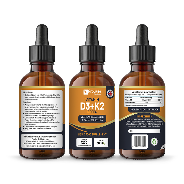 Vitamin D3 4000iu + K2 MK7 25µg I Orange Liquid Drops I High Strength ...