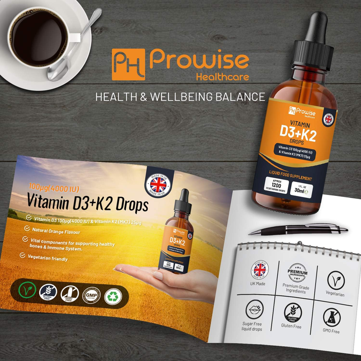 Vitamin D3 4000iu + K2 MK7 25µg I Orange Liquid Drops I High Strength ...