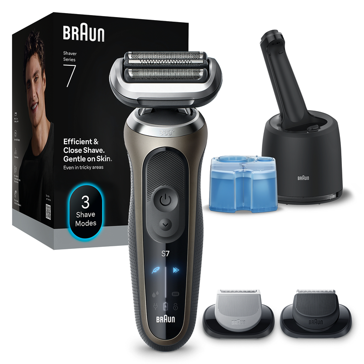 Braun Electric Shaver, Series 7, With SmartCare Center, EasyClick ...