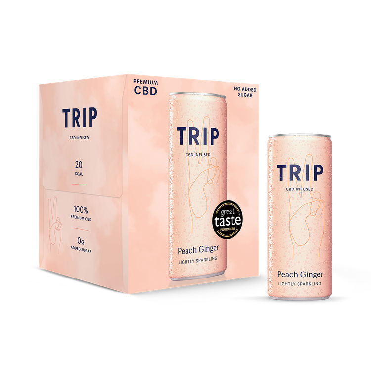 TRIP Elderflower Mint sparkling drink infused with CBD and fruit juices ...